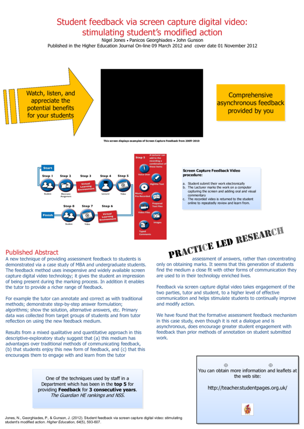 (PDF) Student feedback via screen capture digital video: stimulating ...
