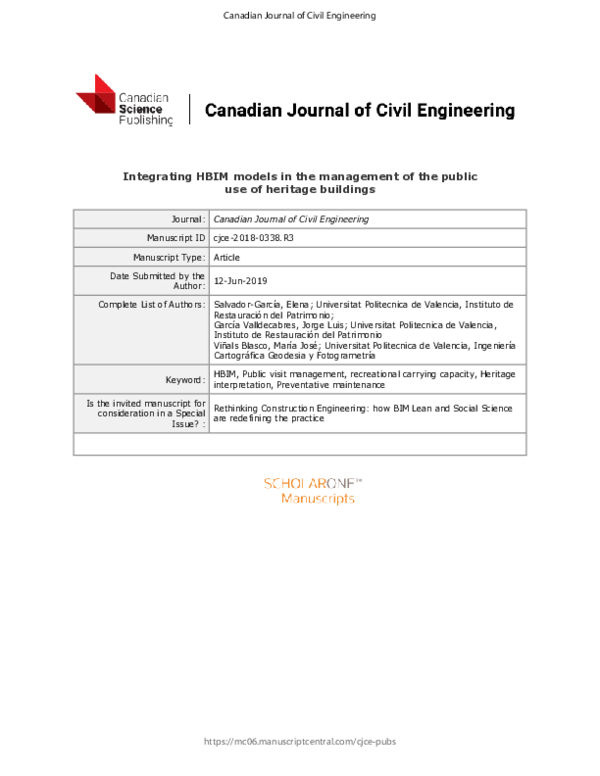 (PDF) Integrating HBIM models in the management of the public use of ...