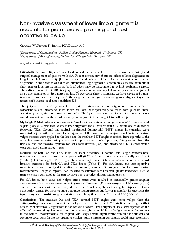 (PDF) Non-invasive assessment of lower limb alignment is accurate for ...