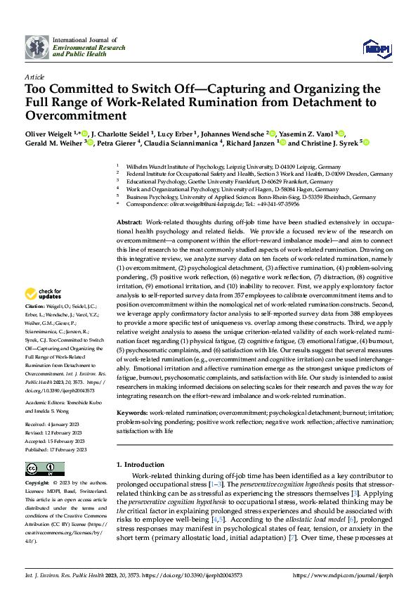 (PDF) Too Committed to Switch off – Capturing and Organizing the Full ...