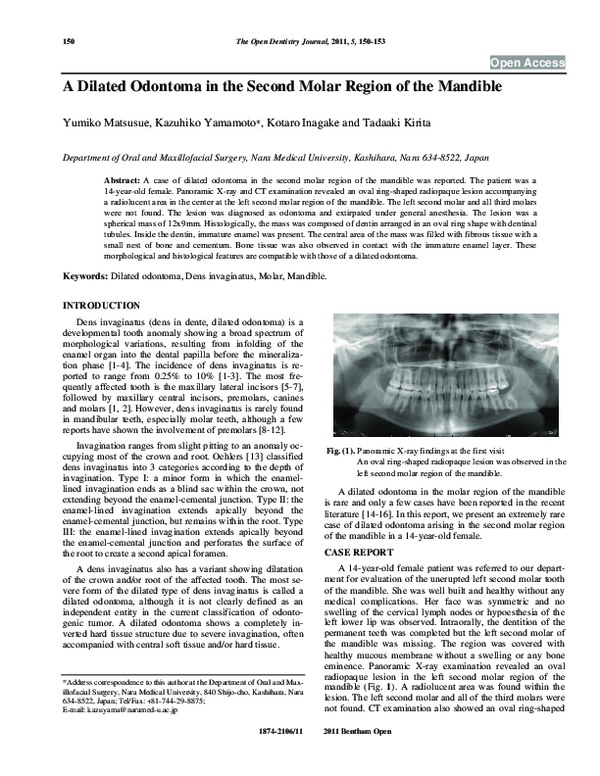 (PDF) A dilated odontoma in the second molar region of the mandible