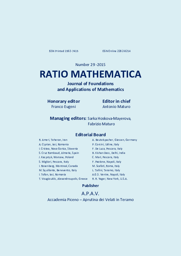 (PDF) RATIO MATHEMATICA Journal of Foundations and Applications of ...