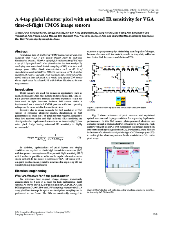 (PDF) A 4-tap global shutter pixel with enhanced IR sensitivity for VGA time-of-flight CMOS ...