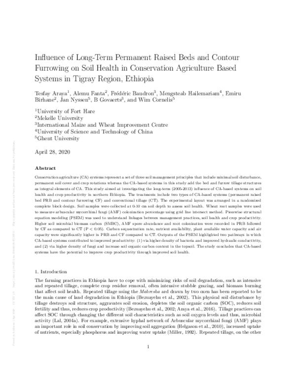 (PDF) Influence of Long-Term Permanent Raised Beds and Contour ...