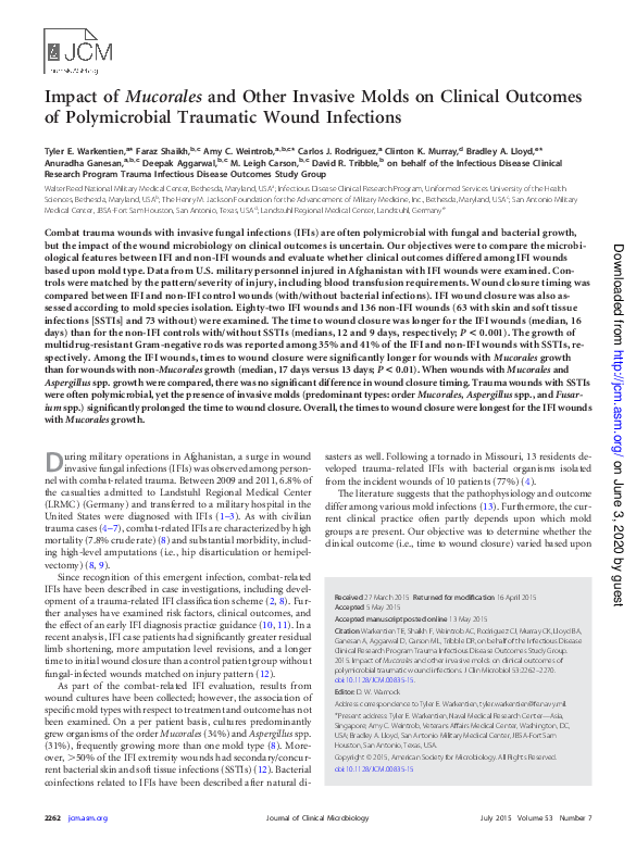 (PDF) Impact of Mucorales and Other Invasive Molds on Clinical Outcomes ...