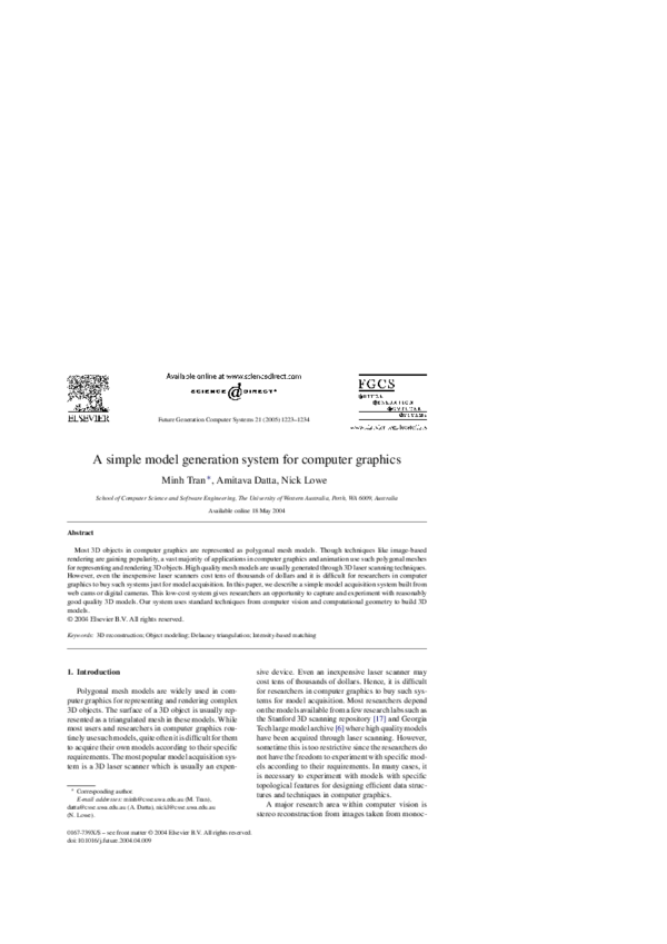 Pdf A Simple Model Generation System For Computer Graphics Minh