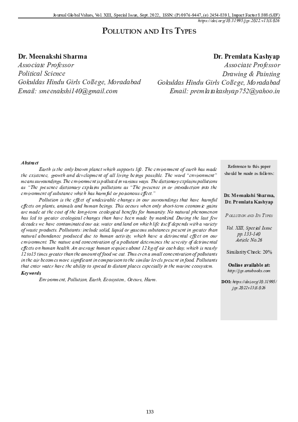 (PDF) POLLUTION AND ITS TYPES