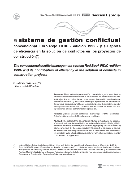 (PDF) El sistema de gestión conflictual convencional Libro Rojo FIDIC ...
