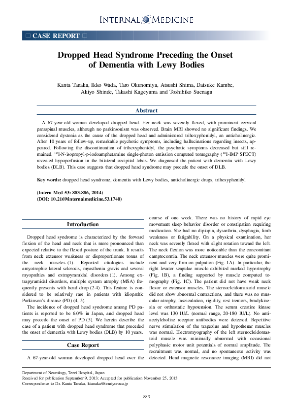 (PDF) Dropped Head Syndrome Preceding the Onset of Dementia with Lewy ...