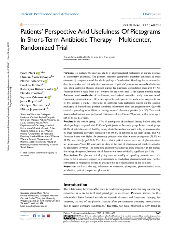 (PDF) Patients’ Perspective And Usefulness Of Pictograms In Short-Term ...