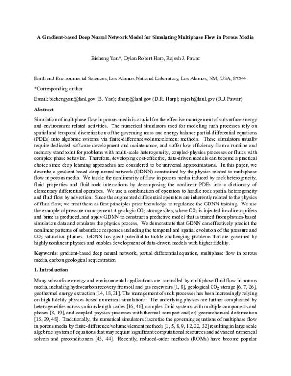 Pdf A Gradient Based Deep Neural Network Model For Simulating