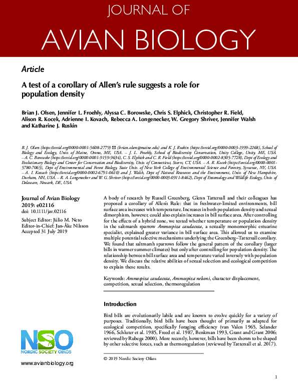 (PDF) A test of a corollary of Allen's rule suggests a role for ...