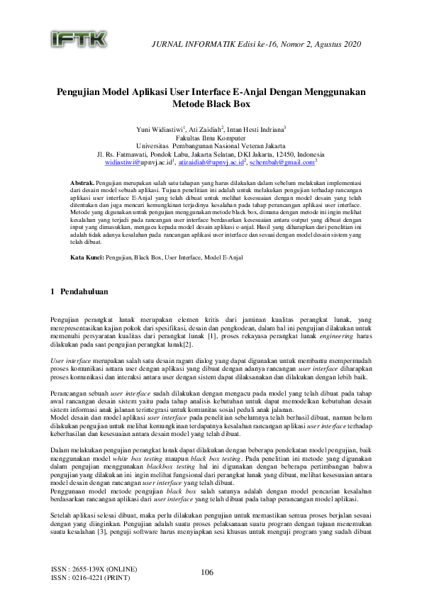 (PDF) Pengujian Model Aplikasi User Interface E-Anjal Dengan Menggunakan Metode Black Box