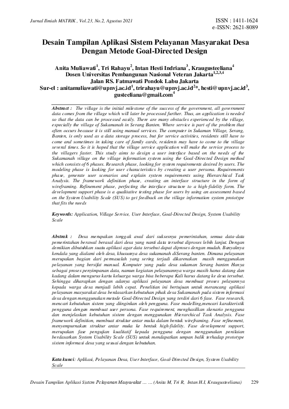 (PDF) Desain Tampilan Aplikasi Sistem Pelayanan Masyarakat Desa Dengan ...