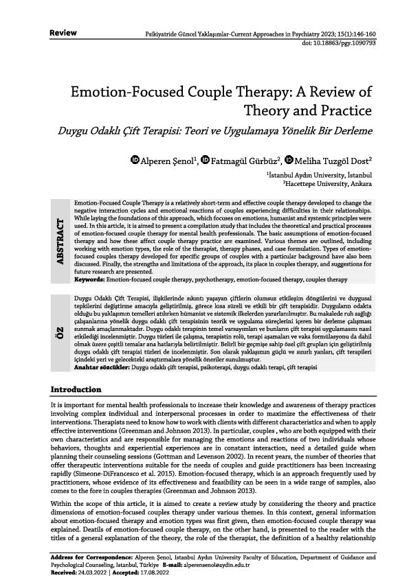 (PDF) Emotion-Focused Couple Therapy: A Review of Theory and Practice