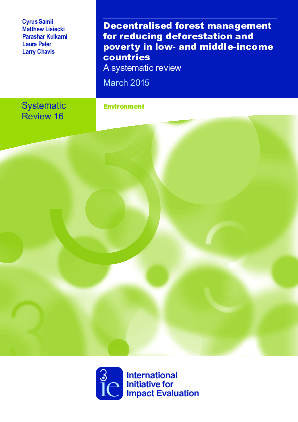(PDF) Decentralised forest management for reducing deforestation and ...