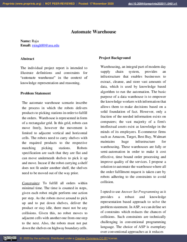 (PDF) Automate Warehouse