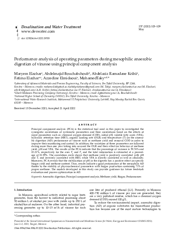(PDF) Performance analysis of operating parameters during mesophilic anaerobic digestion of ...