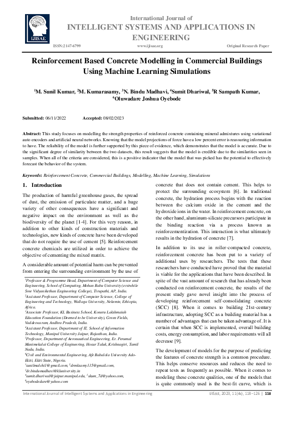(PDF) Reinforcement Based Concrete Modelling in Commercial Buildings Using Machine Learning ...