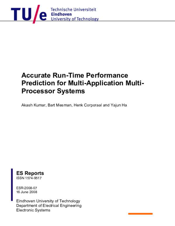 (PDF) Accurate Run-Time Performance Prediction for Multi-Application Multi-Processor Systems