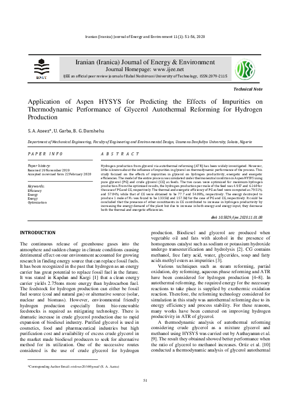 (PDF) Application of Aspen HYSYS for Predicting the Effects of ...