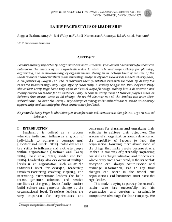 (PDF) Larry Page’s Styles of Leadership