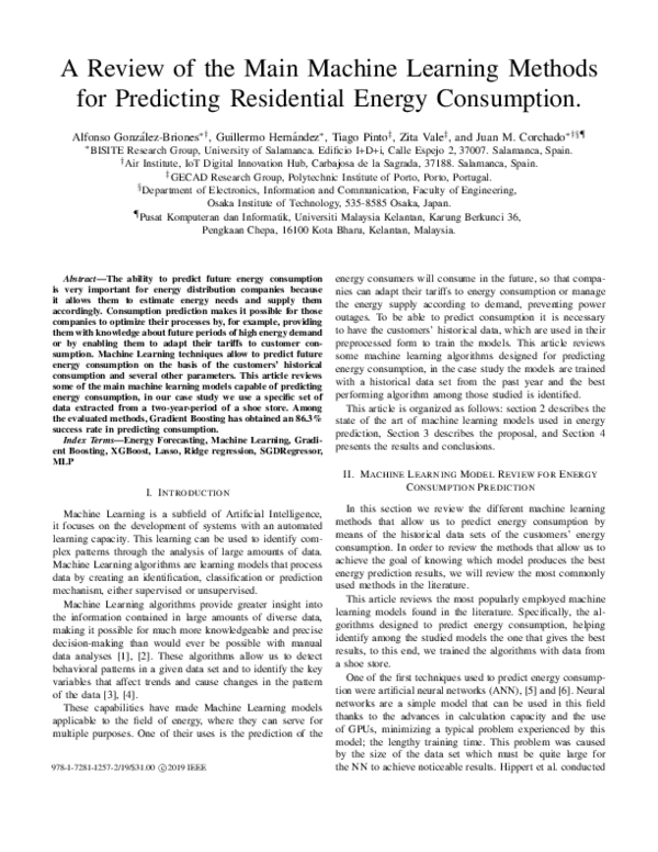 (PDF) A Review of the Main Machine Learning Methods for Predicting ...