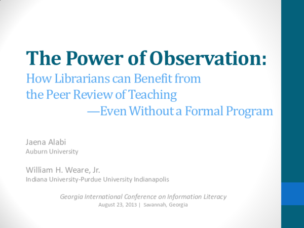 (PDF) The Power of Observation: How Librarians can Benefit from the ...