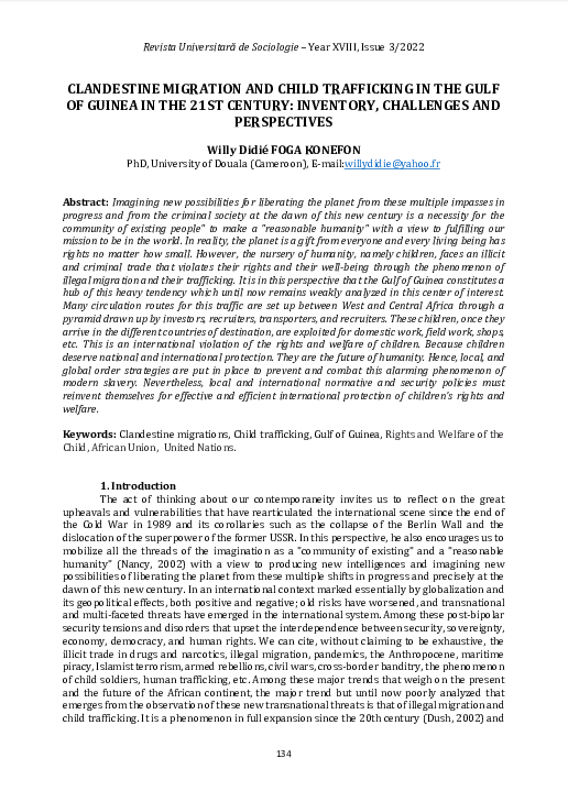 (PDF) CLANDESTINE MIGRATION AND CHILD TRAFFICKING IN THE GULF OF GUINEA ...
