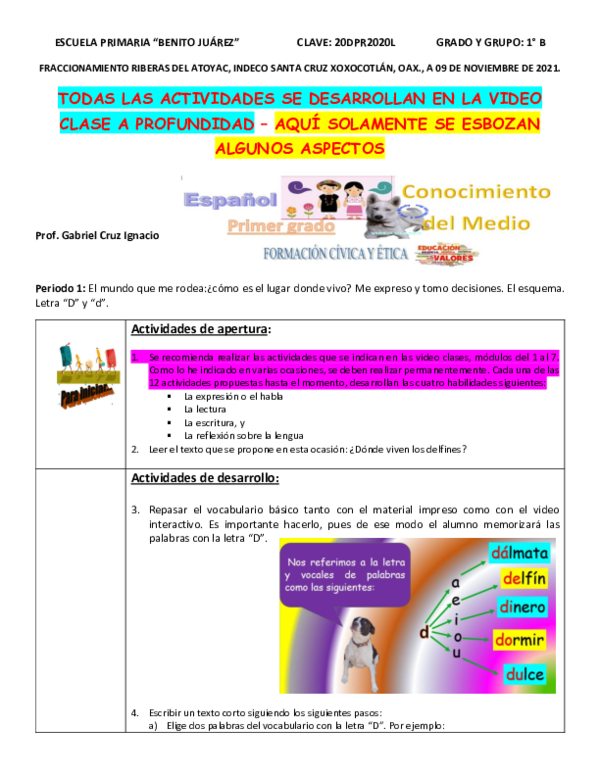 (PDF) Letra D (Dónde viven los delfines) - Módulo 9 - Aprendo a leer y ...