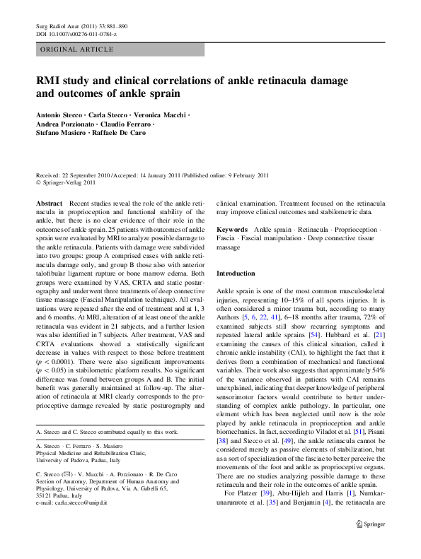 (PDF) RMI study and clinical correlations of ankle retinacula damage ...
