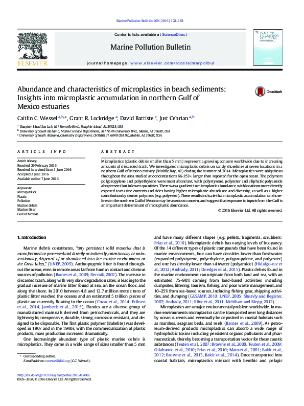 (PDF) Abundance and characteristics of microplastics in beach sediments ...