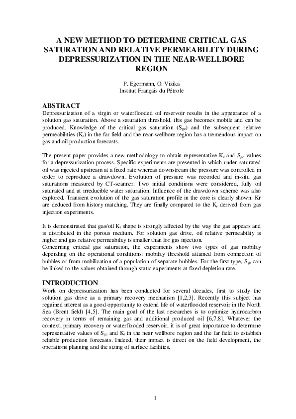 (PDF) Critical Gas Saturation and Relative Permeability During ...