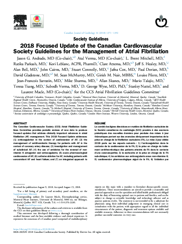 (PDF) Focused Update of the Canadian Cardiovascular Society Guidelines ...