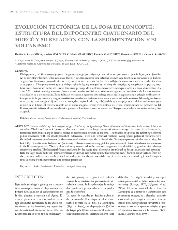 (PDF) Evolución tectónica de la fosa de Loncopué: Estructura del ...