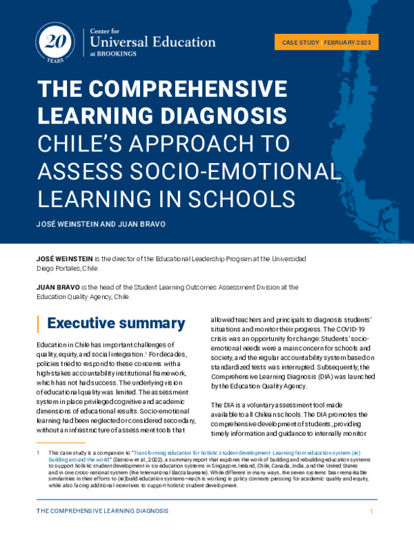 (PDF) The comprehensive learning diagnosis. Chile´s approach to assess ...