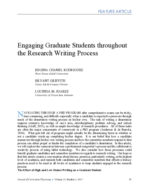 (PDF) Engaging Graduate Students throughout the Research Writing Process