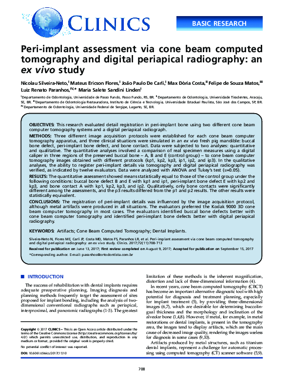 (PDF) Peri-implant assessment via cone beam computed tomography and digital periapical ...