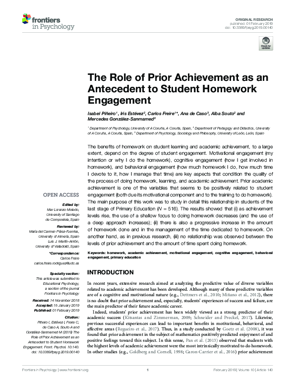 (PDF) The Role of Prior Achievement as an Antecedent to Student ...