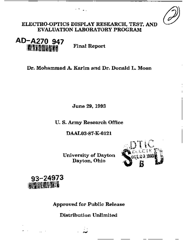 (PDF) Electro-Optics Display Research, Test, and Evaluation Laboratory ...