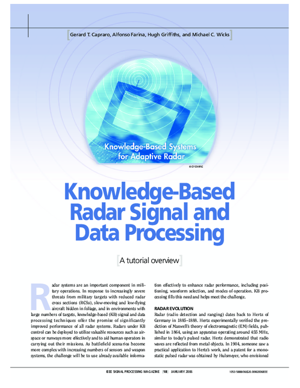 Pdf Knowledge Based Radar Signal And Data Processing A Tutorial Review