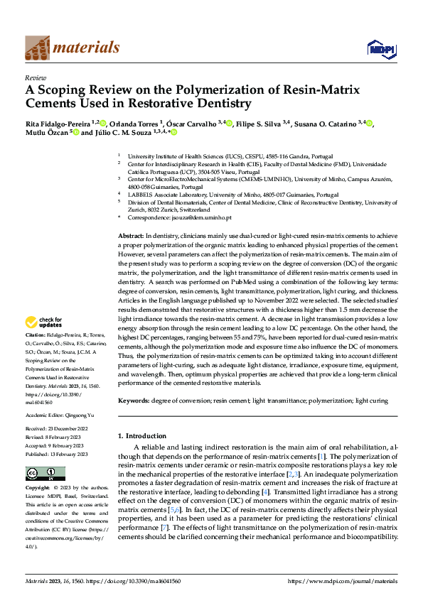 (PDF) A Scoping Review on the Polymerization of Resin-Matrix Cements ...