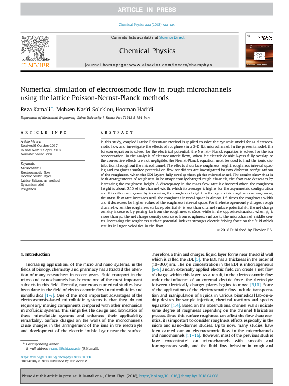 (PDF) Electroosmotic Flow in Microchannels: Lattice Boltzmann Analysis