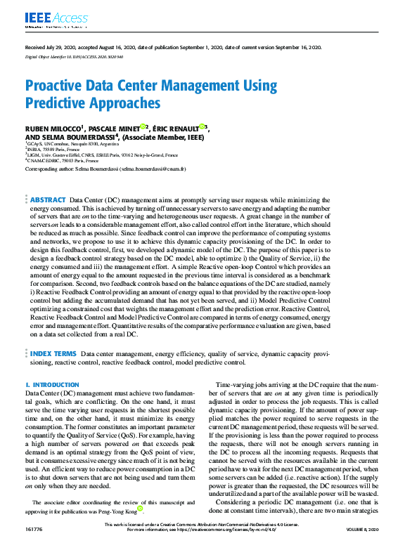 (PDF) Proactive Data Center Management Using Predictive Approaches