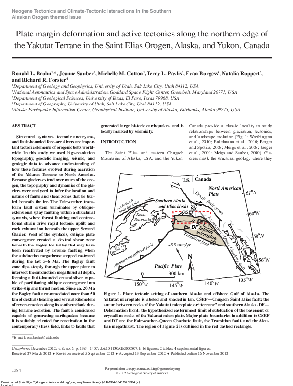 (PDF) Plate margin deformation and active tectonics along the northern ...