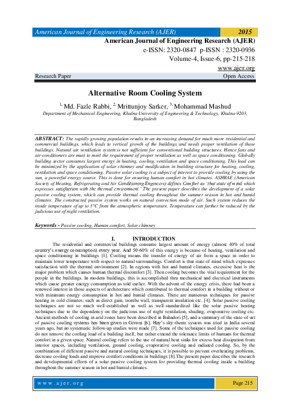 (PDF) Alternative Room Cooling System