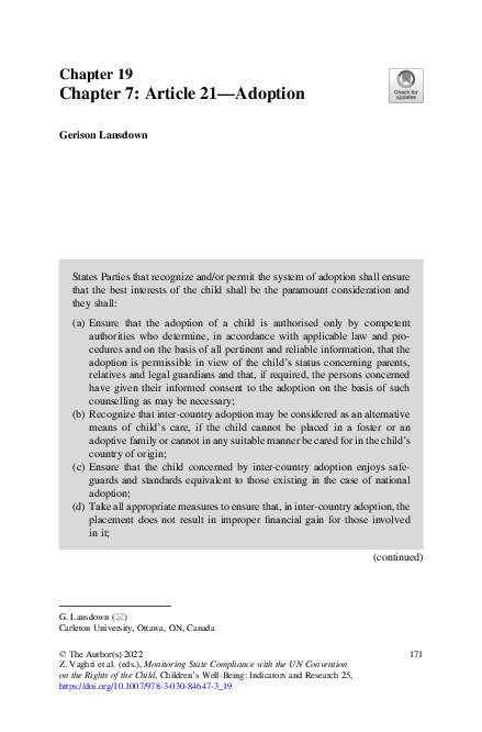 (PDF) Chapter 7: Article 21—Adoption