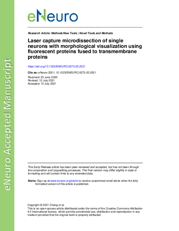 (PDF) Laser Capture Microdissection of Single Neurons with ...
