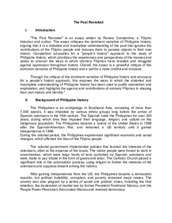 (DOC) The Past Revisited