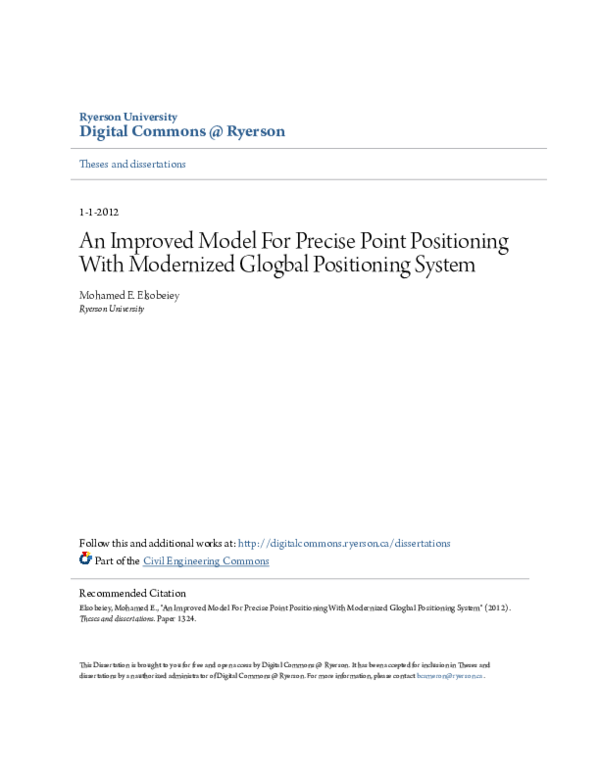 Pdf An Improved Model For Precise Point Positioning With Modernized Global Positioning System